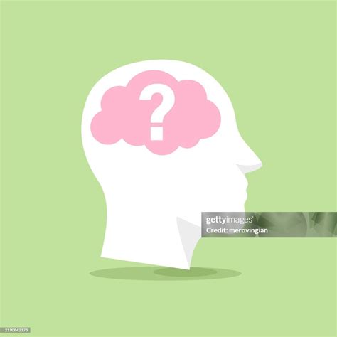 Human Thinking With Question Mark Head Silhouette And Brain Brain