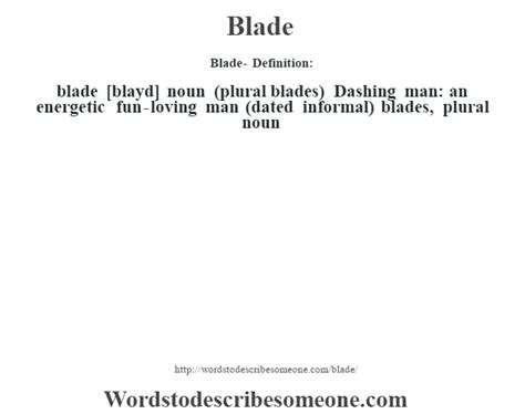 Blade Definition Slang At Kevin Davidson Blog