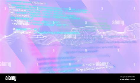 Programming Code And Data Wave Image Over Abstract Purple Background