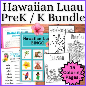 Bundle Hawaiian Luau Activities Kindergarten Hawaii Party Preschool