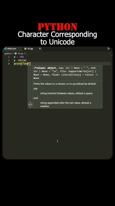 Print Character Representation Of A Given Unicode In Python Language Shorts Python Program
