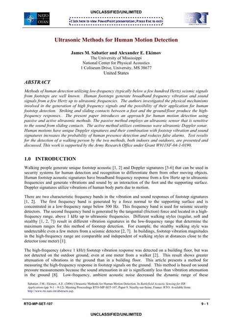 PDF Ultrasonic Methods For Human Motion Detection DOKUMEN TIPS