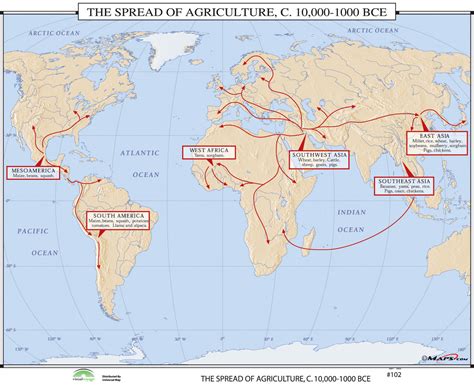Universal Map World History Wall Maps Spread Of Agriculture Reviews Wayfair