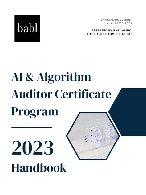Ai Algorithm Auditor Certificate Handbook 1720372190 Pdf Machine
