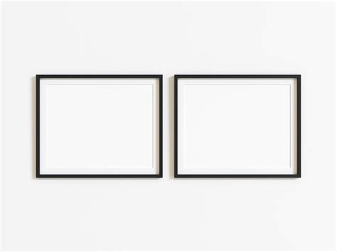 Premium Photo Two Black Horizontal Frames Mockup On White Wall Landscape Fram Premium Photo Two Black Horizontal Frames Mockup On White Wall Landscape Fram