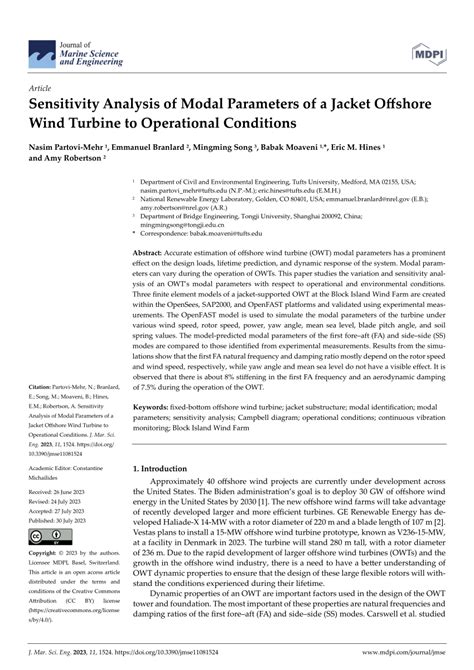 Pdf Sensitivity Analysis Of Modal Parameters Of A Jacket Offshore