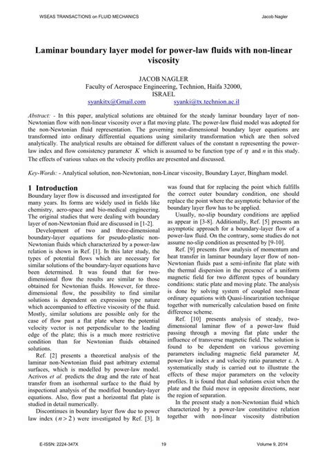 Pdf Laminar Boundary Layer Model For Power Law Fluids With Non €¦ · Fig 8 F Profile