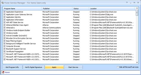 Puran Service Manager Enabledisable Windows Services