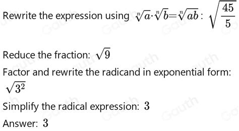 Solved 6 Sqrt45sqrt5 Algebra