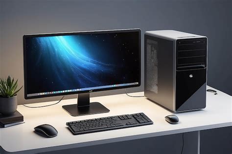 Modern Desktop Computer Concept Illustration Premium Ai Generated Image