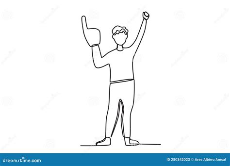 A Man Becomes A Passionate Supporter Stock Vector Illustration Of