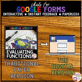 Evaluating Functions Coloring Activity Made For Google Drive TpT