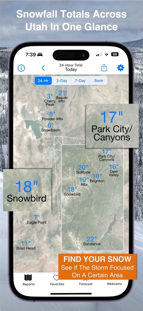 Utah Snow Map And Webcams Weather App Mwm