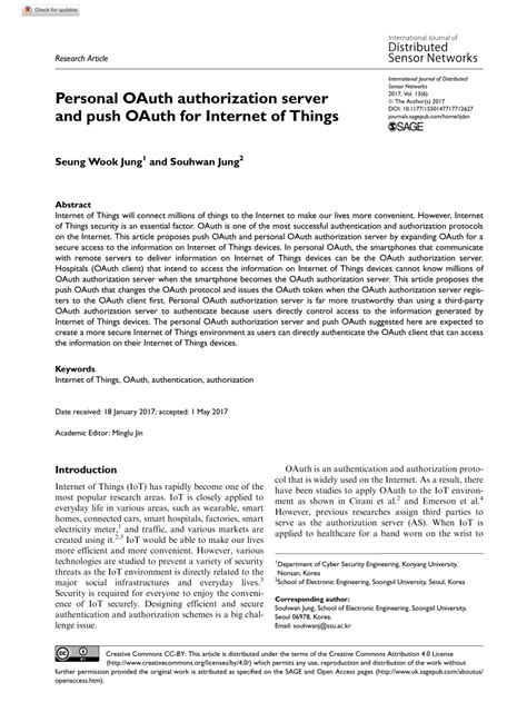 Pdf Personal Oauth Authorization Server And Push Oauth For Internet