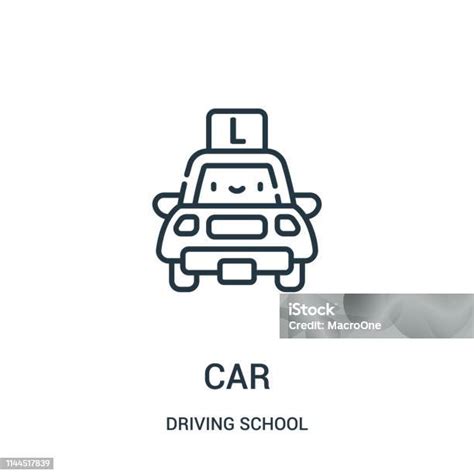 Car Icon Vector From Driving School Collection Thin Line Car Outline