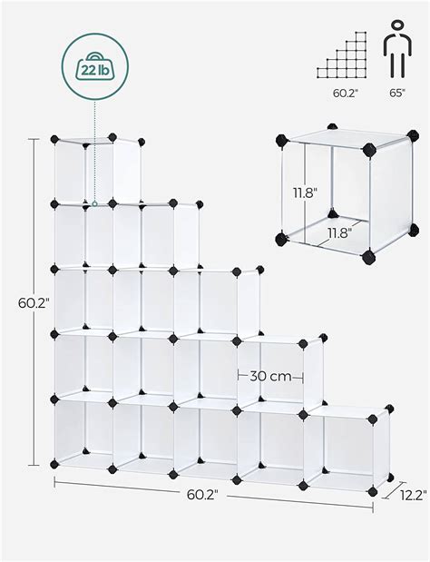 Mahmayi Songmics 16 Cube Storage Organizer Diy Closet Shelf Plastic