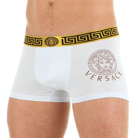 Купить Трусы мужские боксеры белые с эмблемой сбоку Versace недорого в ...