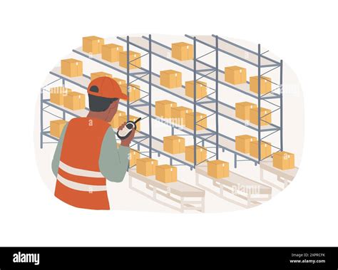 Automated Storage And Retrieval System Isolated Cartoon Vector