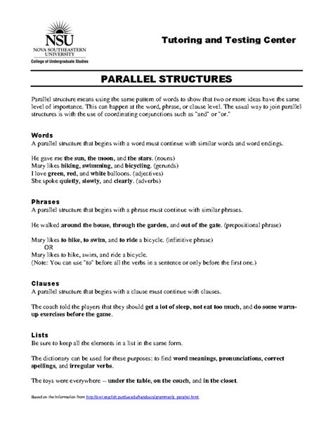Parallel Structures Parallel Structures Parallel Structure Means