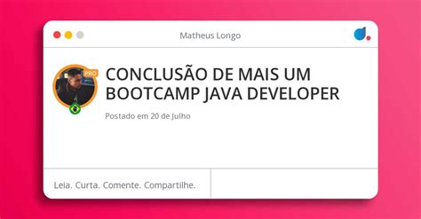 ConclusÃo De Mais Um Bootcamp Java Developer