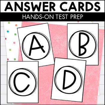 Free Multiple Choice Answer Cards For Hands On Test Prep Tpt