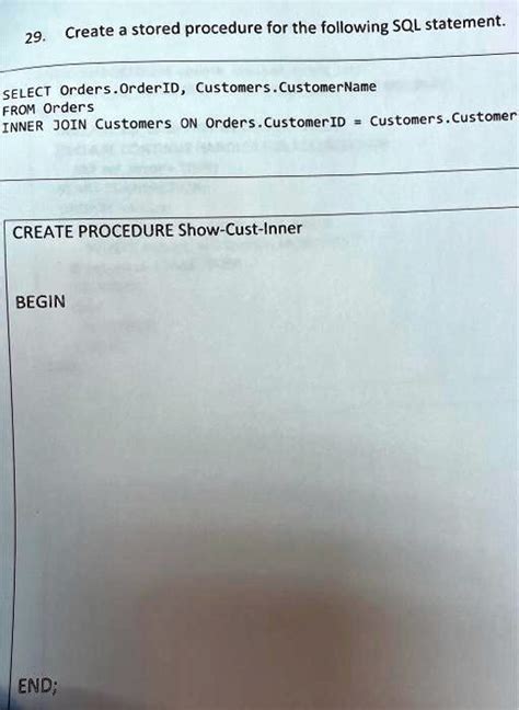 solved select orders orderid customers customername from orders inner