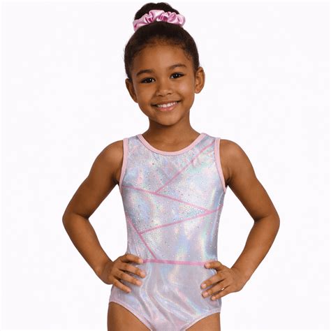Perfectly Pink Girls Gymnastics Leotard With Crystals Lilachelene
