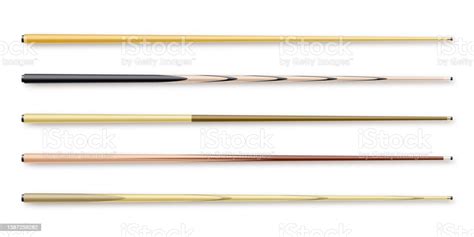 흰색 배경에 고립 된 다양한 나무 당구 단서 스누커 스포츠 장비 빈티지 풀 큐 활동적인 레크리에이션 및 엔터테인먼트 벡터 일러스트레이션 0명에 대한 스톡 벡터 아트 및 기타