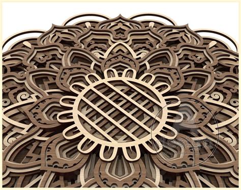Mandala Laser Cut Vector File Dxf Mandala Scroll Saw File Etsy