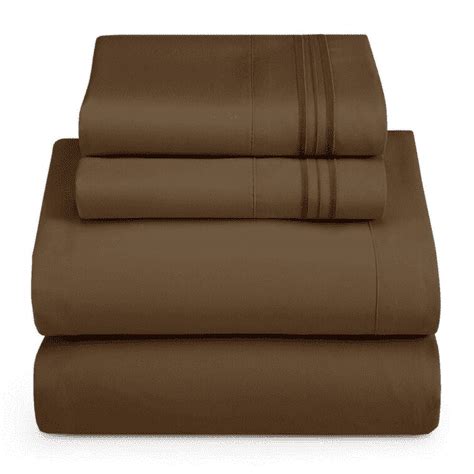 Egyptian Comfort 4 Piece Fitted Flat Bed Sheet Set 1900 Count Deep
