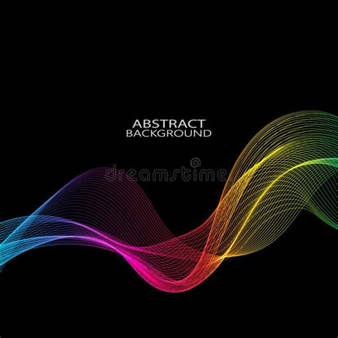 Spectral Wave On A Black Background Abstraction Design Element Eps10
