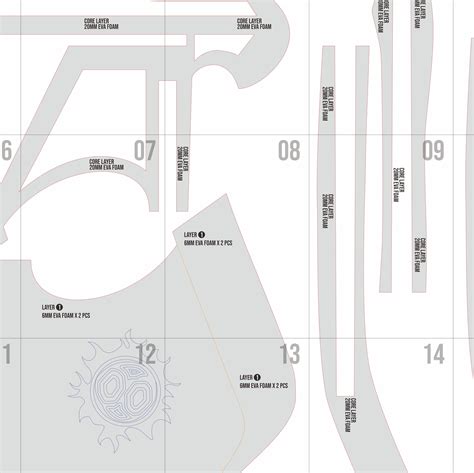 Mei Axe Prop Pattern Template Eva Foam Pattern For Cosplay And Diy Bui