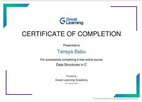 Tansya Babu On Linkedin Data Structure Certificate