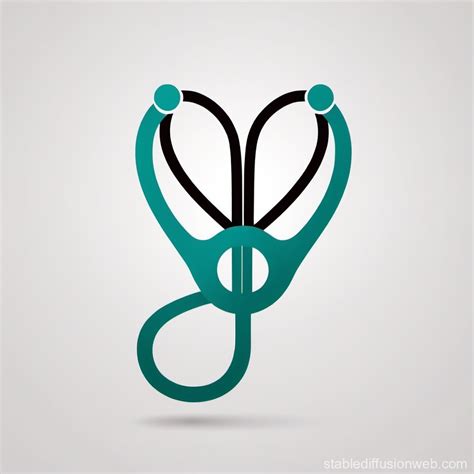 Simplified Stethoscope Logo Stable Diffusion Online