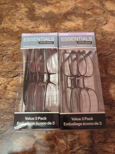 New In Box Essentials Reading Glasses Foster Grant 6 Pairs 325