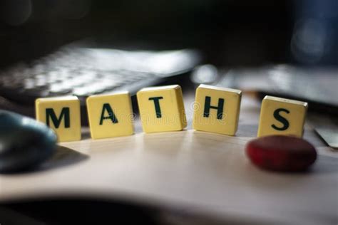 homework with wording ` maths ` with selective blur and close up view