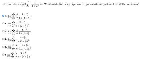Solved х Consider the integralſ dx Which of the Chegg com