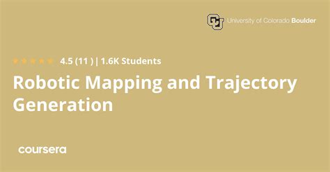 Robotic Mapping And Trajectory Generation Coursera