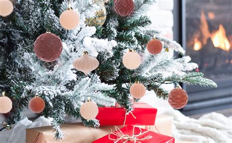 35pcs Velvet Christmas Ornaments Burgundy Flocked Christmas