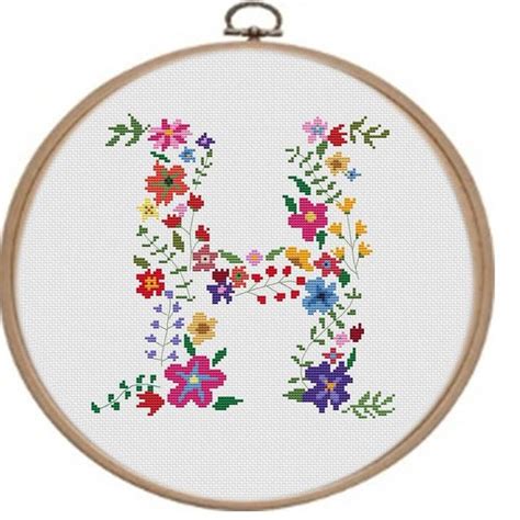 Cross Stitch Initial Etsy