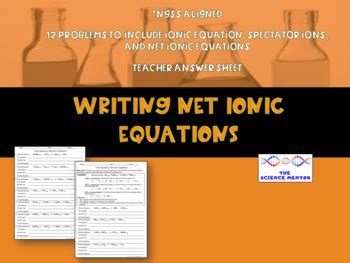 Writing Net Ionic Equations By The Science Mentor TpT