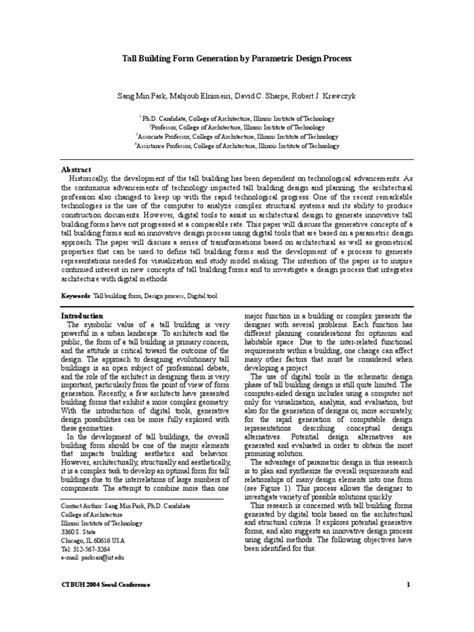 Tall Building Form Generation By Parametric Design Process Pdf Shape Design