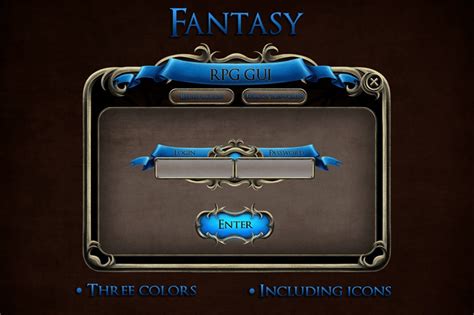 Fantasy Rpg Ui By Free Game Assets Gui Sprite Tilesets