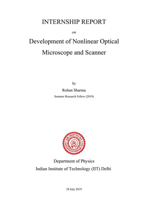Development Of Nonlinear Optical Microscope And Scanner Pdf