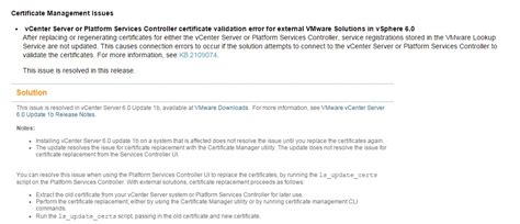 Lookup Service Fails With The Certificate Error For External VMware Solution Like NSX Manager
