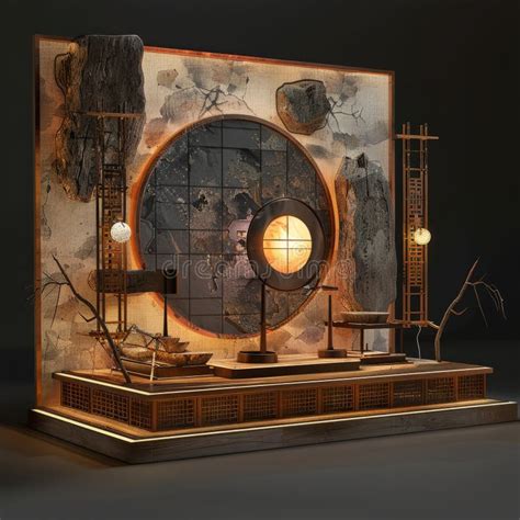 Interactive 3d Model Of A Display Stage Stock Illustration