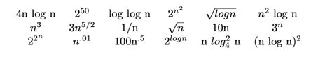 Solved Order The Following List Of Functions By Their Chegg