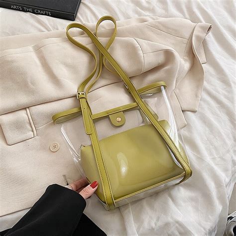 럭셔리 브랜드 투명 버킷 백 여성용 젤리 핸드백 여성용 어깨 지갑 토트백 2022 여름 신상 트렌드 Aliexpress