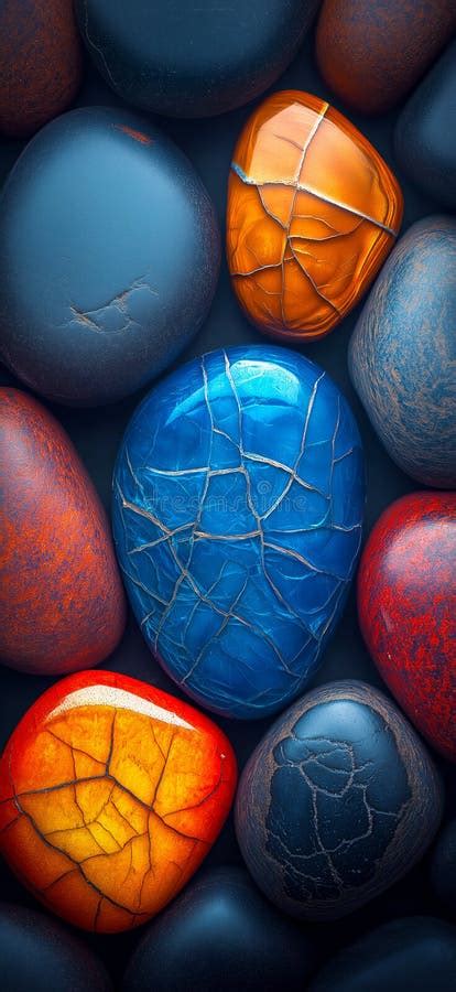 Fond De Caillou Poli Texture De Pierre De Gravier Rond Lisse Illustration Stock Illustration