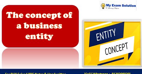 What Is The Concept Of A Business Entity My Exam Solution